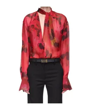 Victoria Beckham Printed Long Sleeve Blouse