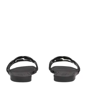 Gucci Lido Incroco Gg Flat Sandals - Black