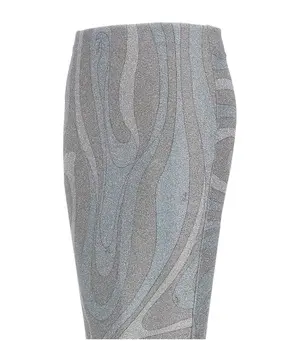 Emilio Pucci Marmo-print Midi Skirt - Gray