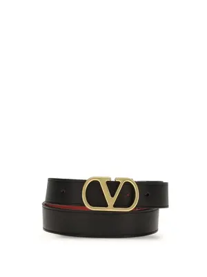 Valentino Garavani Vlogo Signature Reversible Belt - Black