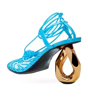 J.W.ANDERSON Logo High-heeled Sandals With Chain Detail - Blue