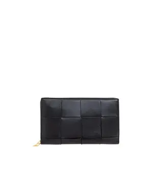 Bottega Veneta Cassette Zip Around Wallet - Black