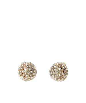 Celine Heirlooms Dome Earrings In Strass And Brass With Gold Finish - Multicolor