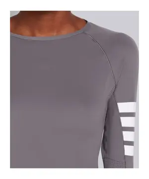 Thom Browne 4-bar Compression Long Sleeve Top - Medium Gray