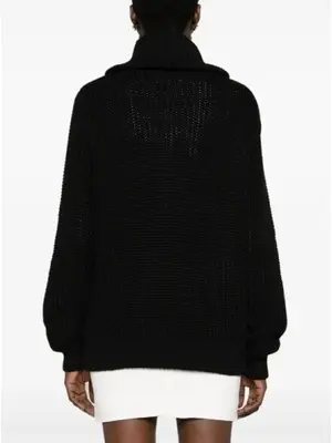 Prada Enamel Triangle Zip-up Cardigan