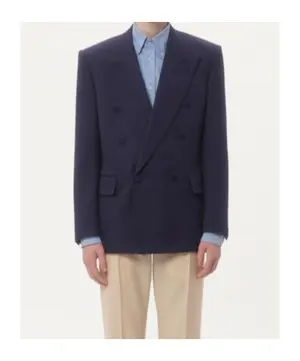 Valentino Garavani Double-breasted Long-sleeved Blazer - Indigo