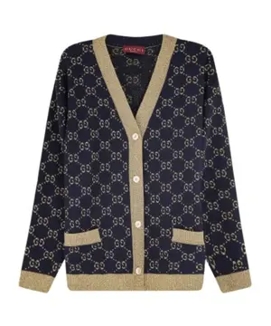 Gucci V-neck Button-up Cardigan With Gg Monogram