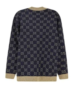 Gucci V-neck Button-up Cardigan With Gg Monogram