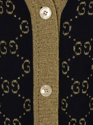 Gucci V-neck Button-up Cardigan With Gg Monogram