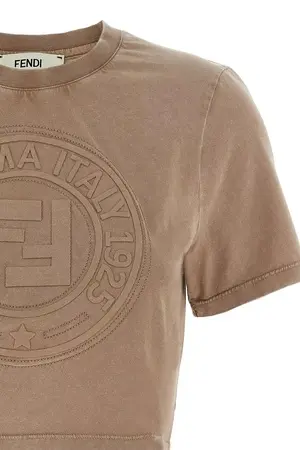 Fendi Logo Detailed Cropped T-shirt