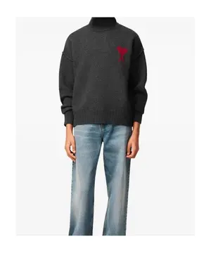Ami De Coeur Turtleneck Knitted Jumper - Black
