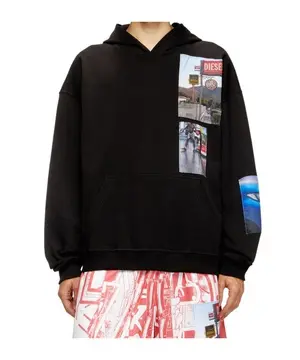 DIESEL® Patchwork Print Hoodie