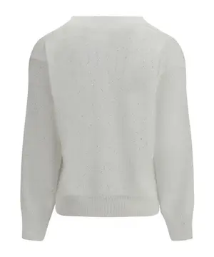 Brunello Cucinelli V-neck Knitted Jumper With Ribbed Details - No