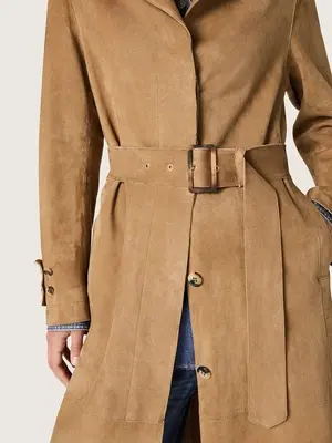 GOLDEN GOOSE Belted Waist Trench Coat - Sand-colored
