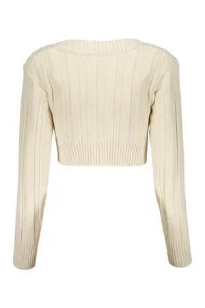 LOW CLASSIC Ribbed Cropped Long Sleeve Sweater