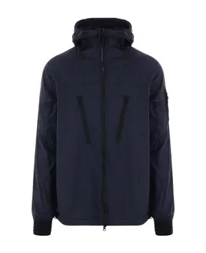 Stone Island Zip-up Hooded Jacket - Blue