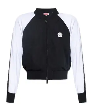 Kenzo Logo Embroidered Zip-up Sweatshirt