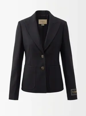 Gucci Single-breasted Blazer With Patch Detail