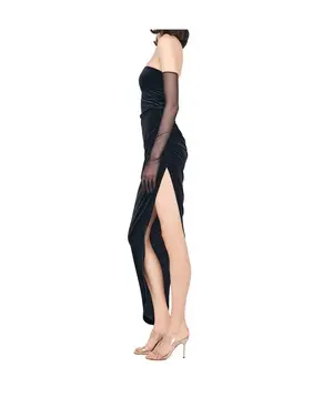 Norma Kamali Strapless Shirred Gown - Black