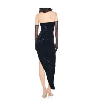 Norma Kamali Strapless Shirred Gown - Black