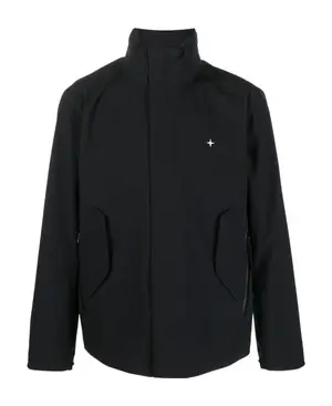 Stone Island Logo Embroidered High-neck Jacket