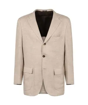 Kiton Single-breasted Tailored Blazer - Nude