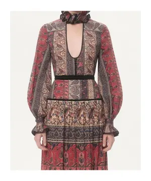 Valentino Garavani Voyage Imaginaire Printed Ruffled Lamé Muslin Shirt