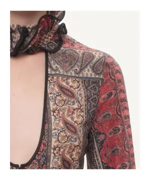 Valentino Garavani Voyage Imaginaire Printed Ruffled Lamé Muslin Shirt