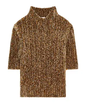 Dries Van Noten Mock Neck Short-sleeved Sweater