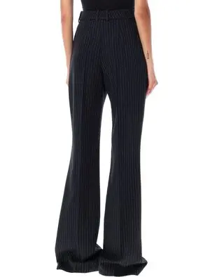 Balmain High Waisted Lurex Striped Wide Leg Trousers