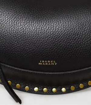 Isabel Marant Étoile Oskan Moon Bag In Full-grain Leather - Black