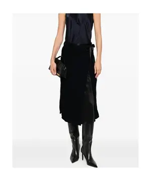 FORTE_FORTE Velvet Sarong Skirt - Notte