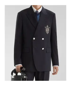 Fendi Double-breasted Embroidered Crest Jacket