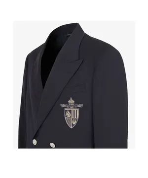 Fendi Double-breasted Embroidered Crest Jacket