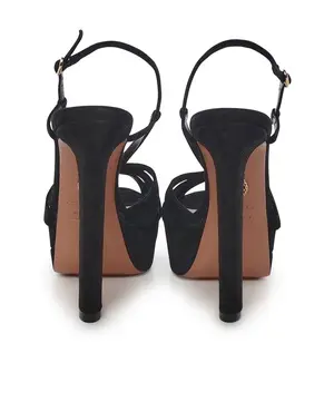 AQUAZZURA Suede Platform Sandals - Black
