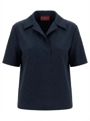 Gucci Gg Embossed Short-sleeve Polo Shirt