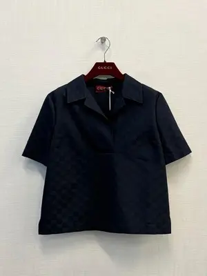 Gucci Gg Embossed Short-sleeve Polo Shirt