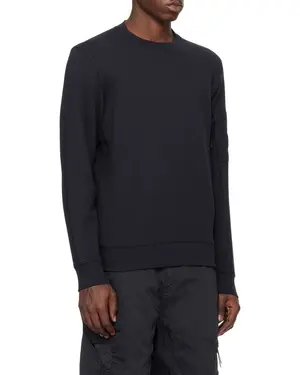 C.P. COMPANY Crewneck Long Sleeve Sweatshirt With Rib Trim - Black