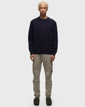 C.P. COMPANY Crewneck Long Sleeve Sweatshirt With Rib Trim - Black