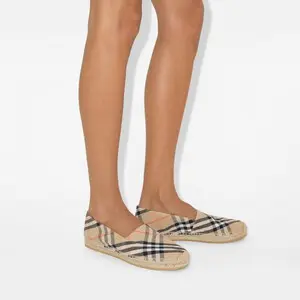 Burberry Check Mews Slip-on Espadrilles - Sand
