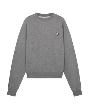 Maison Kitsuné Fox Patch Crewneck Sweatshirt - Gray