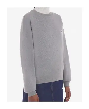 Maison Kitsuné Fox Patch Crewneck Sweatshirt - Gray