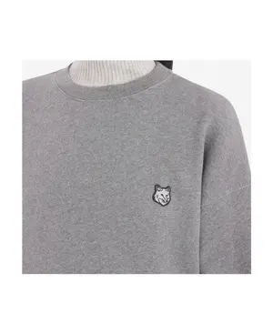 Maison Kitsuné Fox Patch Crewneck Sweatshirt - Gray