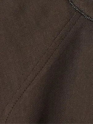 Brunello Cucinelli Monili Chain-detail Crewneck Mini Dress - Brown