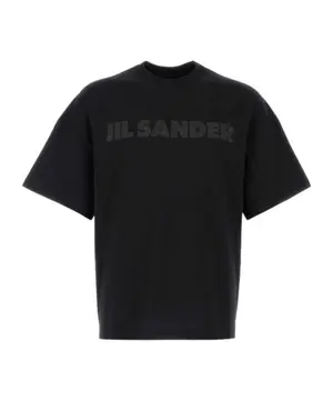 JIL SANDER Logo Printed Crewneck T-shirt - Black