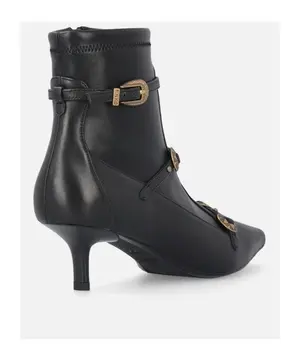 Pinko Buckled Leather Ankle Boots