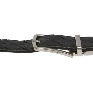Bottega Veneta Intrecciato Buckle Belt - Black