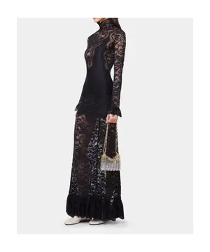 Rabanne Long Lace Jersey Dress