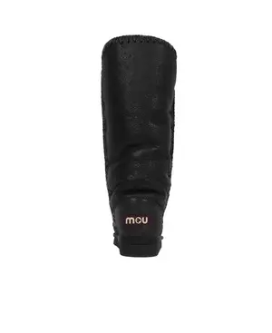 Mou Eskimo 40 Metallic-finish Contrast Stitched Boots - Black
