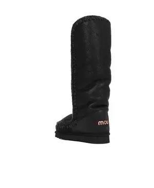 Mou Eskimo 40 Metallic-finish Contrast Stitched Boots - Black